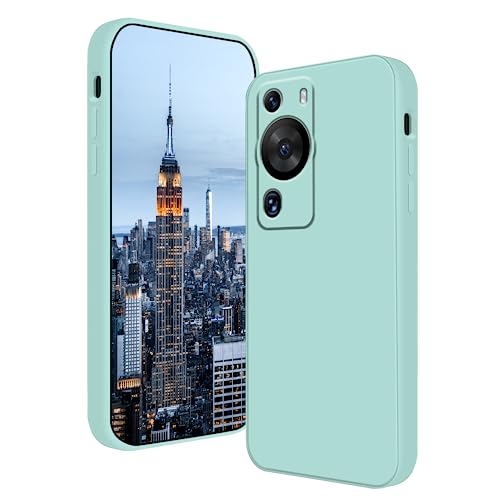 Tiwinxing Compatible with Huawei P60 Pro Case for Women Men, Ultra Slim Huawei P60 Pro Phone Case Silicone Liquid Soft Shockproof Anti-Scratch Protective Cases (Light Cyan)