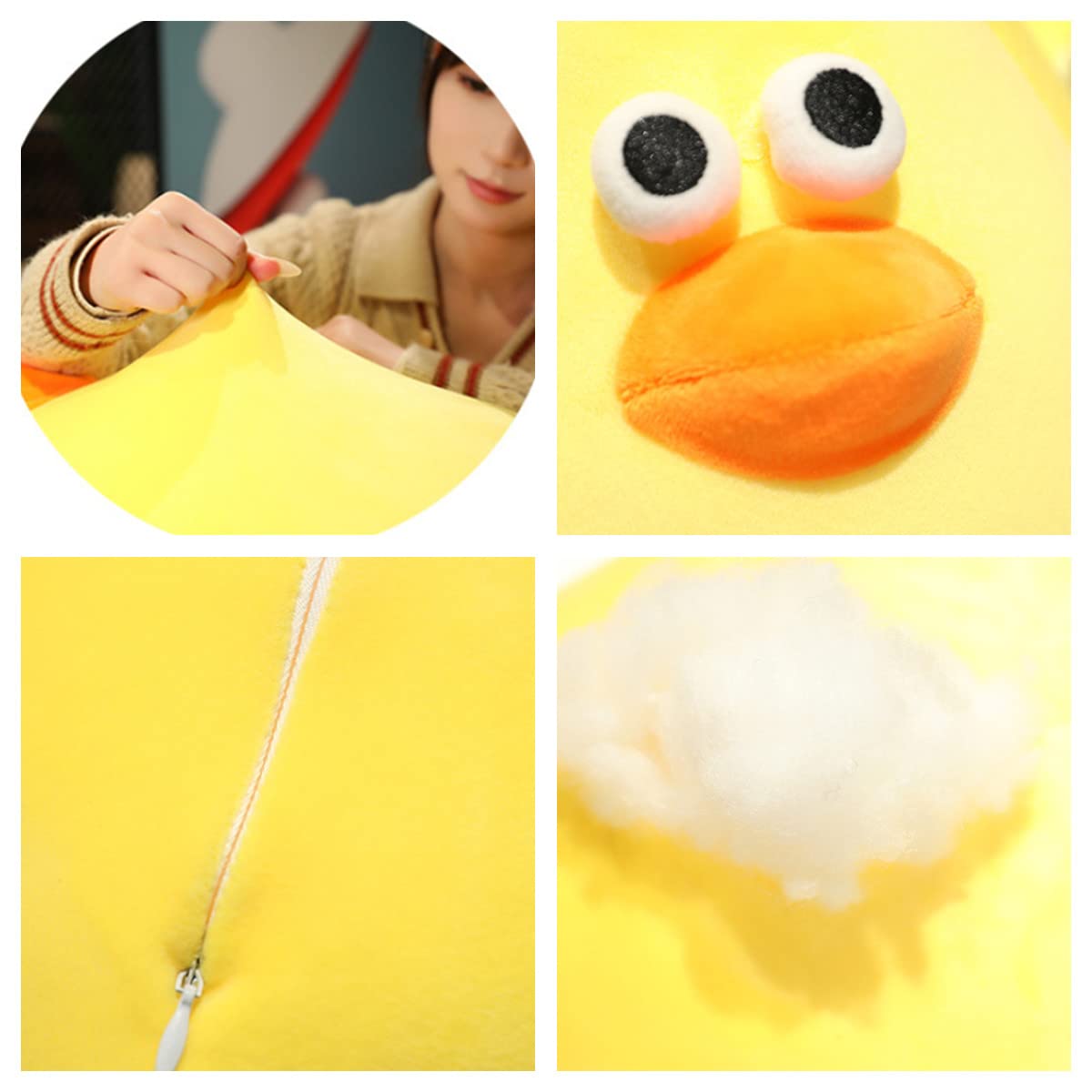 TONGMAN 15.7" New Large Duck Pear Plush Toy Cute Stuffed Duck Animal Plush Duck - Lifelike Stuffed Duck Pillow, Best Gift for Kids