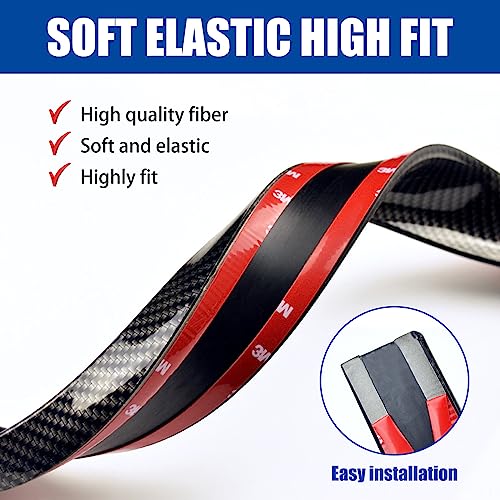 cueclue Pack-1 Car Tailgate Decoration Strip, 1.37" x 59" Waterproof Rubber Car Rear Spoiler, Universal Perforation-Free Car Self-Adhesive Lip Strip for Most Cars (Bright Black)