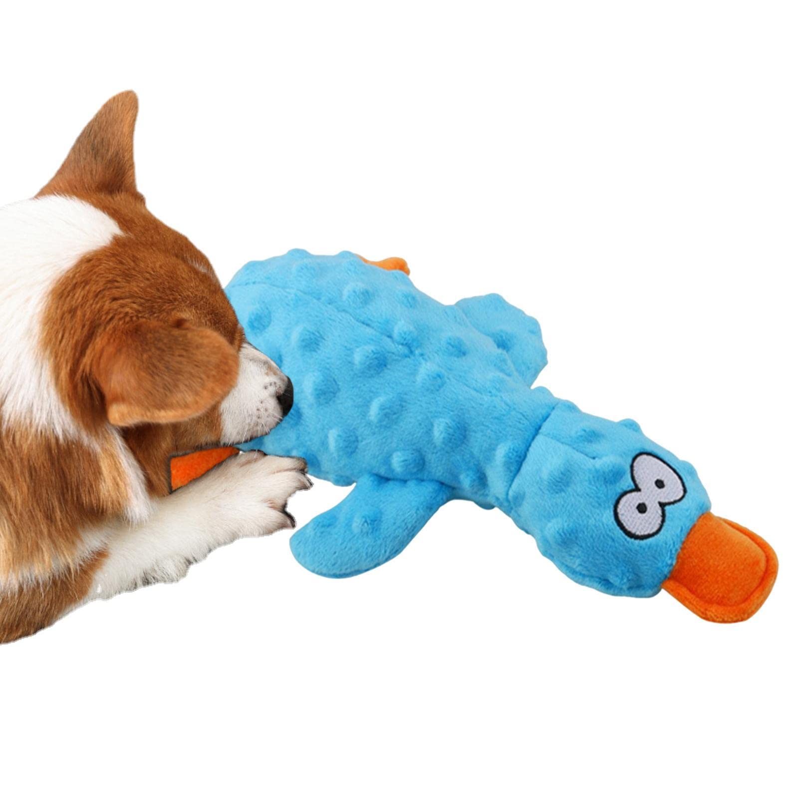 Qmisify Stuffed Duck Dog Toy,Multi-pet Pet Toy - Keep Mouth Clean Squeak Pet Toy Yellow Duck Interactive Play for Small Medium Dogs Breeds