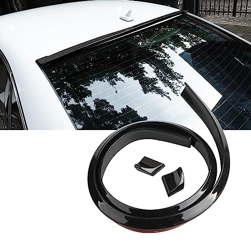 cueclue Pack-1 Car Tailgate Decoration Strip, 1.37" x 59" Waterproof Rubber Car Rear Spoiler, Universal Perforation-Free Car Self-Adhesive Lip Strip for Most Cars (Bright Black)
