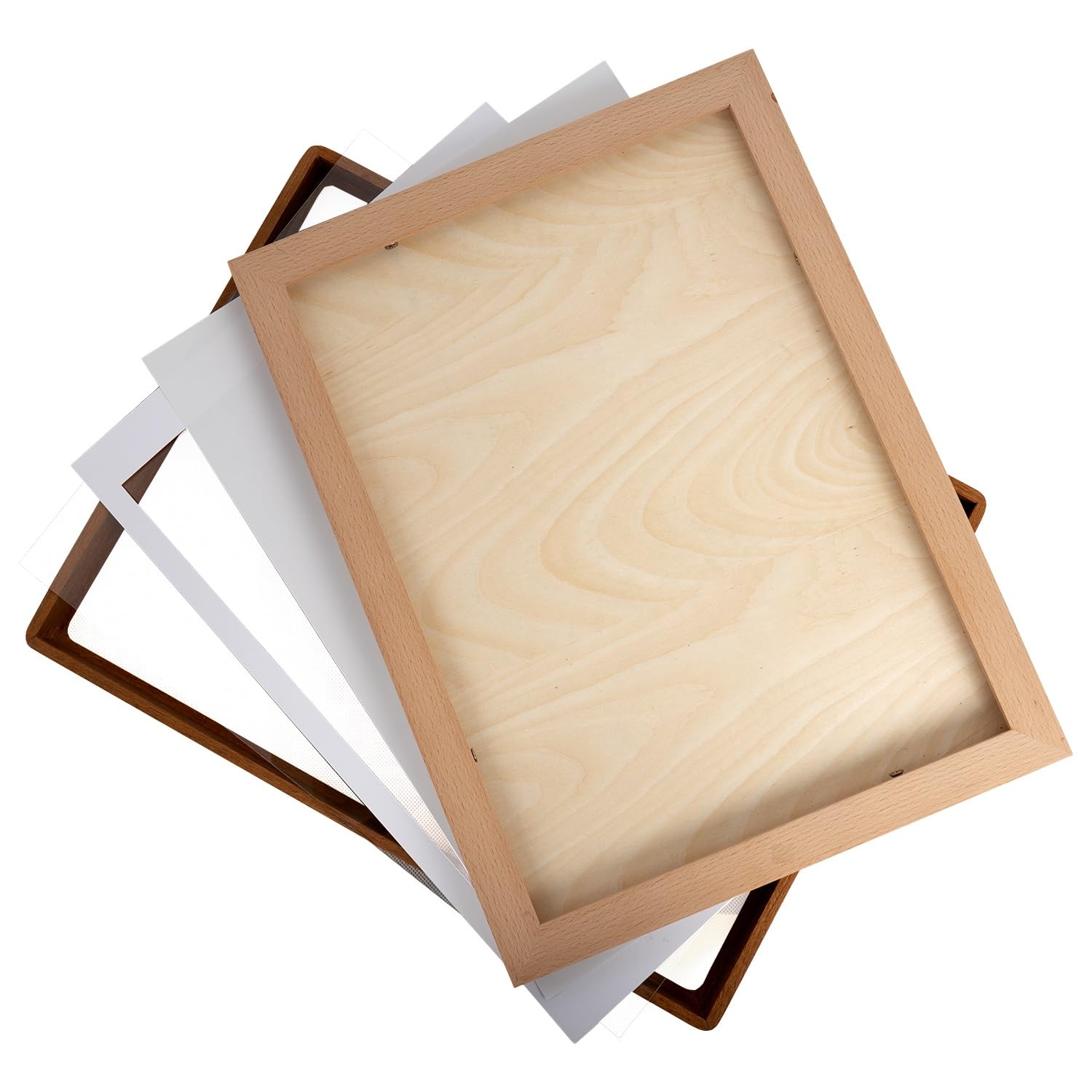 Natural Wood Photo Frames Inspired Tabletop Picture Frame with Mat, Vertical or Horizontal Display (Walnut, 18x24 matted to 16x20)