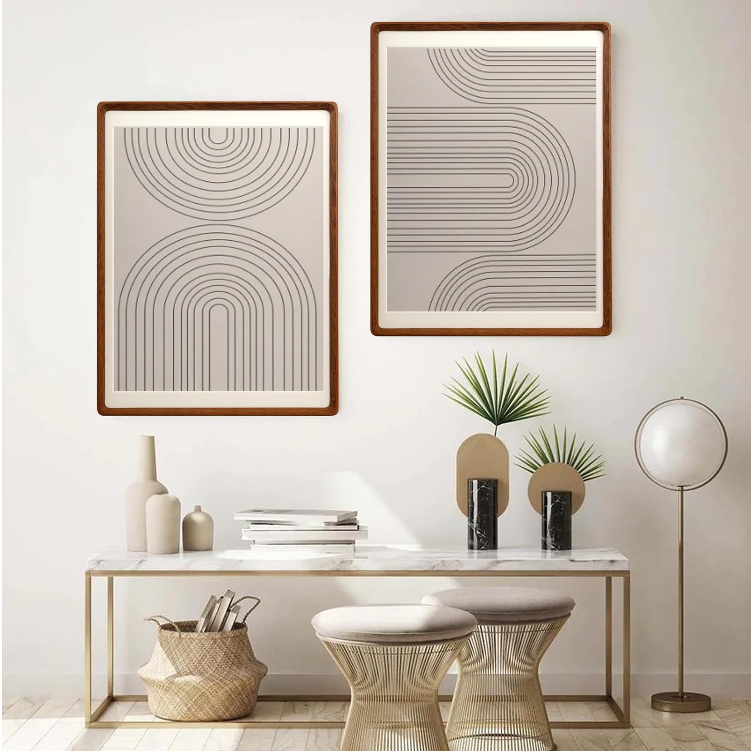Natural Wood Photo Frames Inspired Tabletop Picture Frame with Mat, Vertical or Horizontal Display (Walnut, 18x24 matted to 16x20)