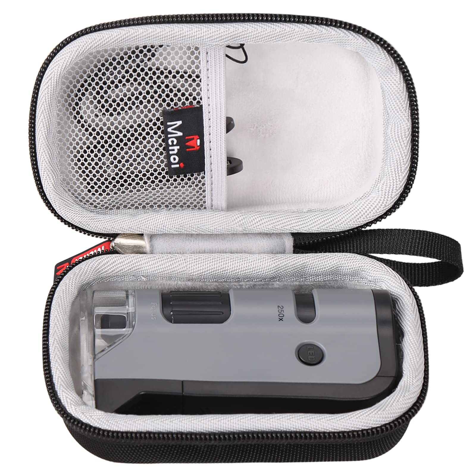 Mchoi Hard Carrying Case for Carson MicroFlip 100x-250x LED and UV Lighted Pocket Microscope, Shockproof, Waterproof, Lightweight, Dustproof, Black, Grey