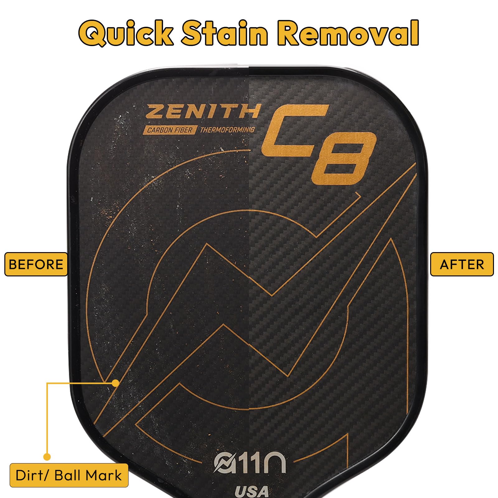 A11N SPORTS 3-Pack Pickleball Paddle Eraser - Quick Stain Removal and Spin Restoration - Black/Green/Mix Colors