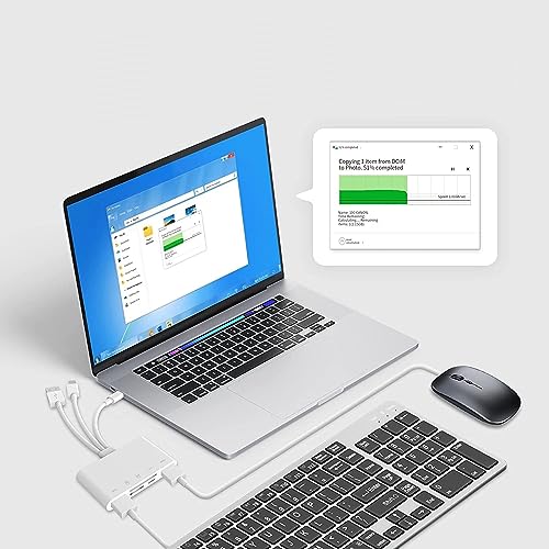 [Apple MFi Certified] 5-in-1 Memory Card Reader, iPhone/iPad USB OTG Adapter & SD Card Reader, USB C and USB A Devices with Micro SD & SD Card Slots, SDHC/SDXC/MMC, Plug and Play for iOS and Android