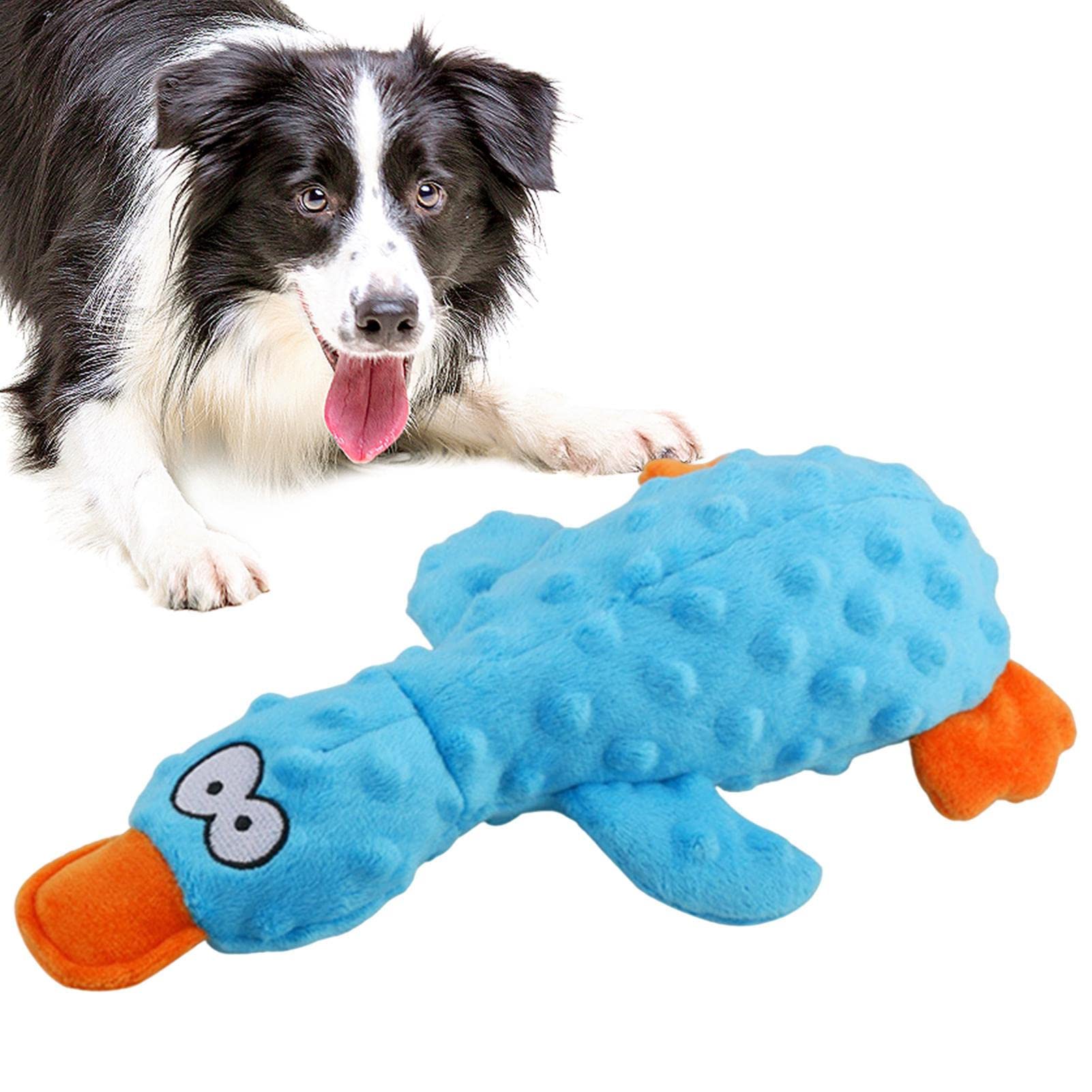 Qmisify Stuffed Duck Dog Toy,Multi-pet Pet Toy - Keep Mouth Clean Squeak Pet Toy Yellow Duck Interactive Play for Small Medium Dogs Breeds