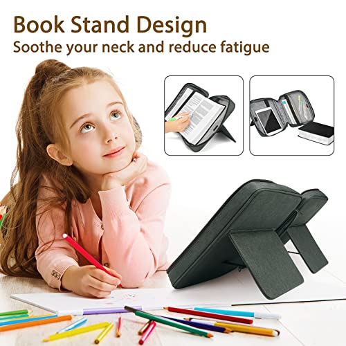 Bible Covers for Men & Women, Bible Case Carrying Church Bag with Book Stand, Bible Bag with Handle, Zipper and Multi-Pockets for Scripture Study Bible Protector, Deep Gray (Patent Pending)