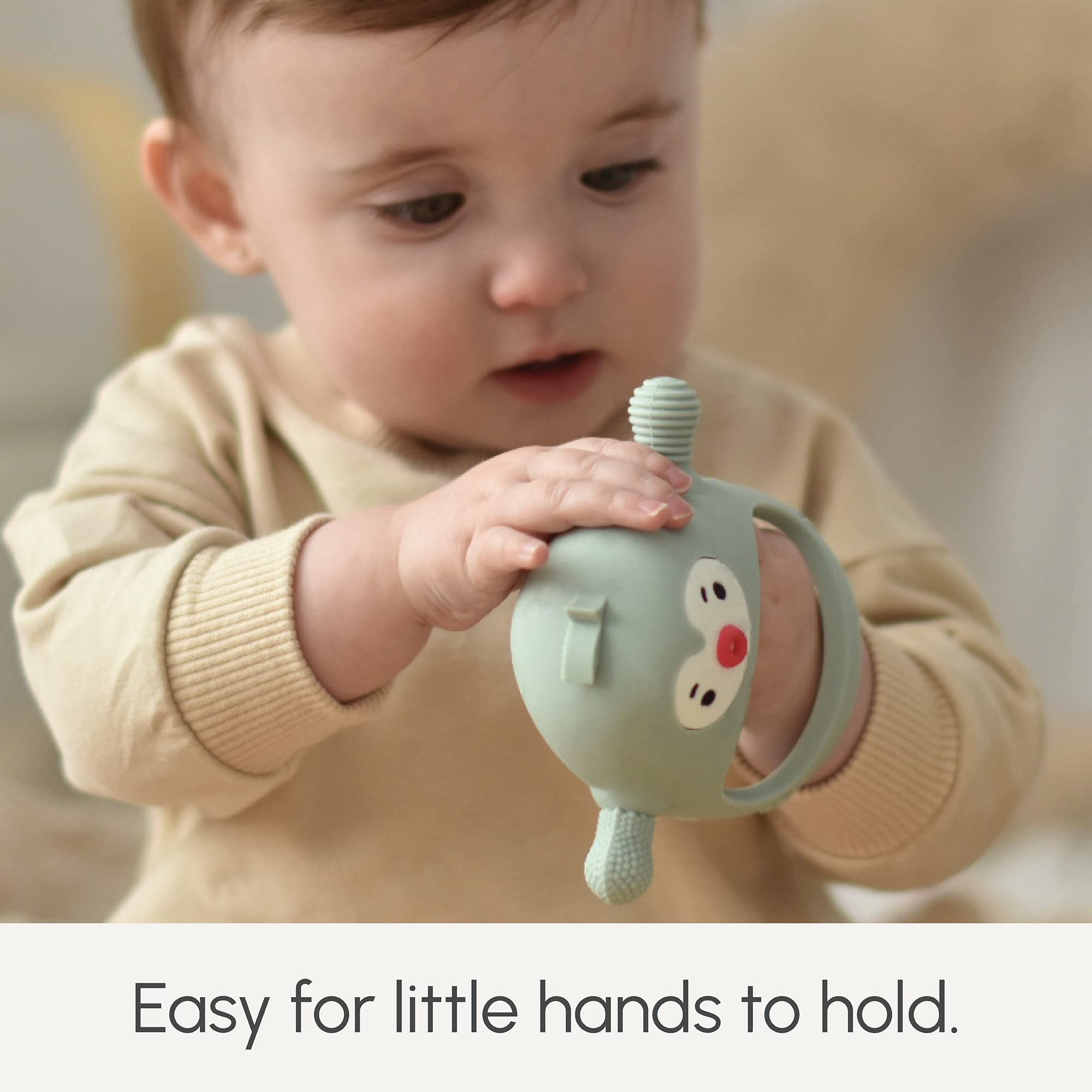 Smooch Penguin Mitten Teething Toys for Babies 0-6 Months, 12, 18 - Penguin Teethers for Babies are Easy to Hold, Silicone Baby Teether Toys - Provides Teething Pain Relief (Mint & Coral)