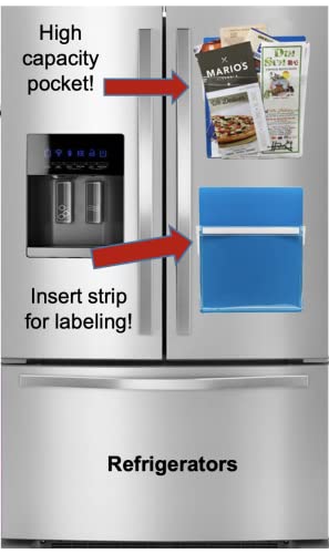 Charles Leonard Magnetic Pockets 26400, Holds up to 2.5 Pounds, 4-Pack, Assorted Colors, 4 Pack