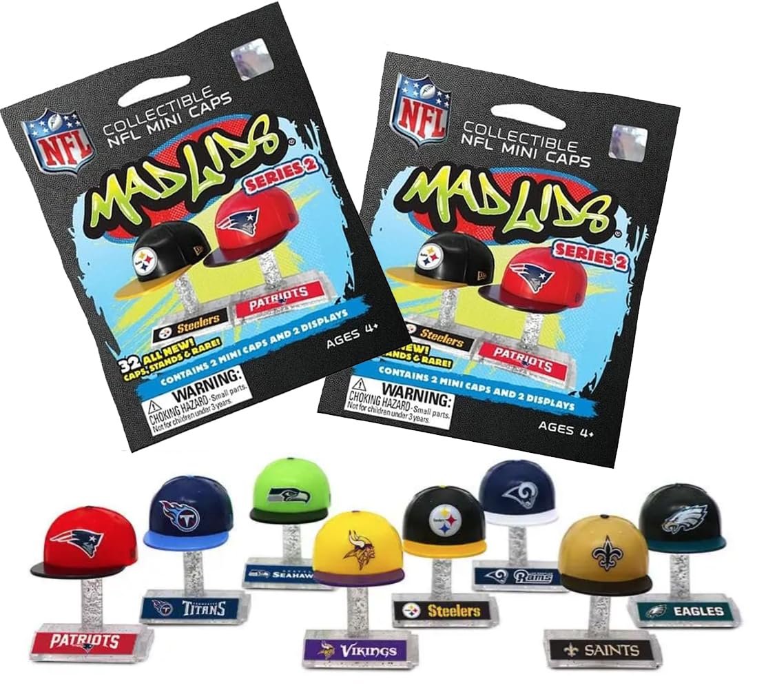 Team Football Dolphins Pop Figure Tua Tagovailoa Player Bunded woth Mad Lids Cap Blind Bag 2 Pack Case National League 3-Items