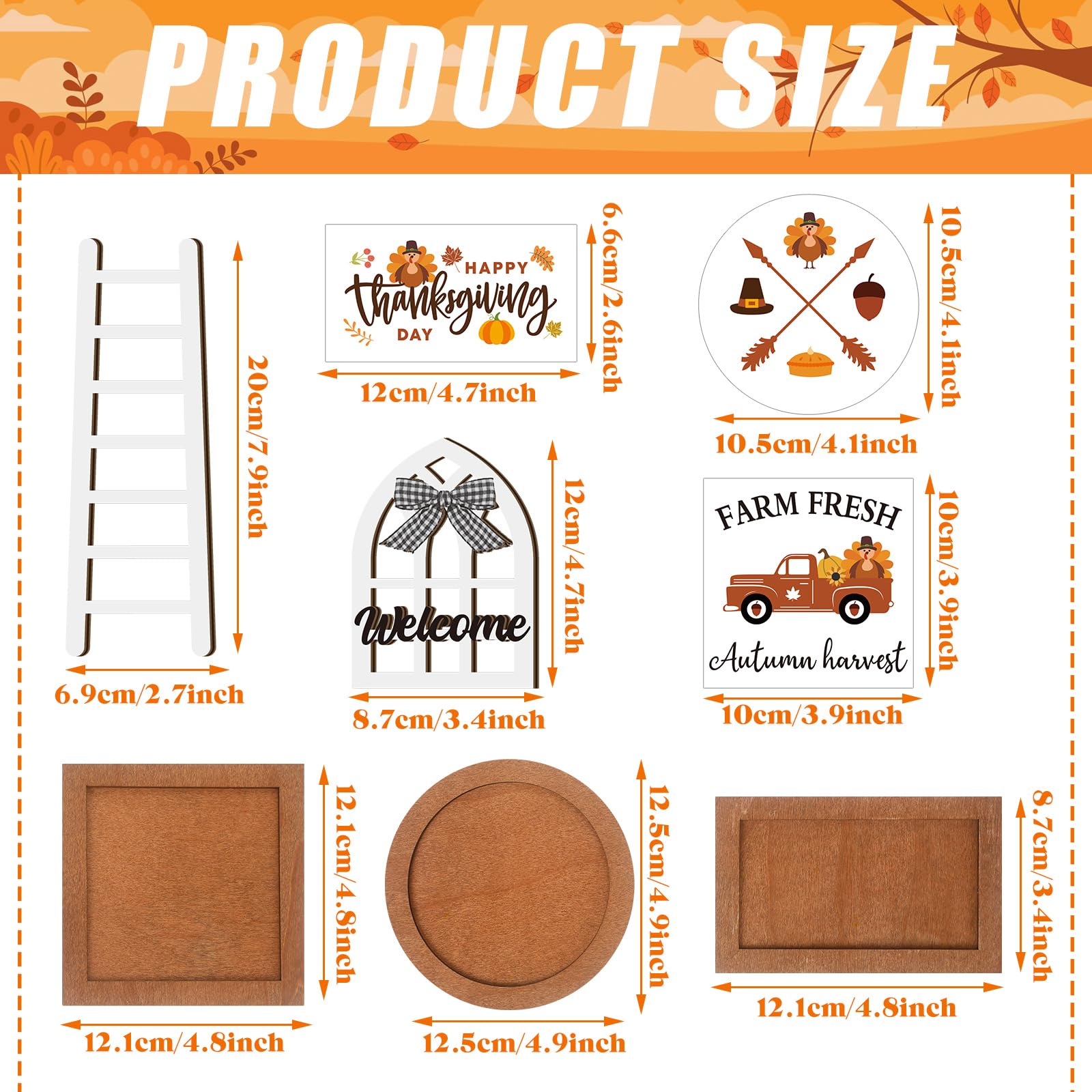 Bokon 30 Pcs Tiered Tray Decor Set for Christmas Winter Interchangeable Farmhouse Tiered Tray Decorations with Wood Frames Thanksgiving Halloween Fall Seasonal Wooden Sign for Holiday Table Home Decor