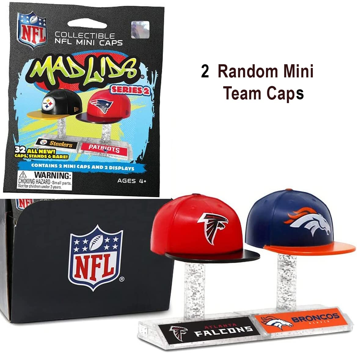 Team Football Dolphins Pop Figure Tua Tagovailoa Player Bunded woth Mad Lids Cap Blind Bag 2 Pack Case National League 3-Items
