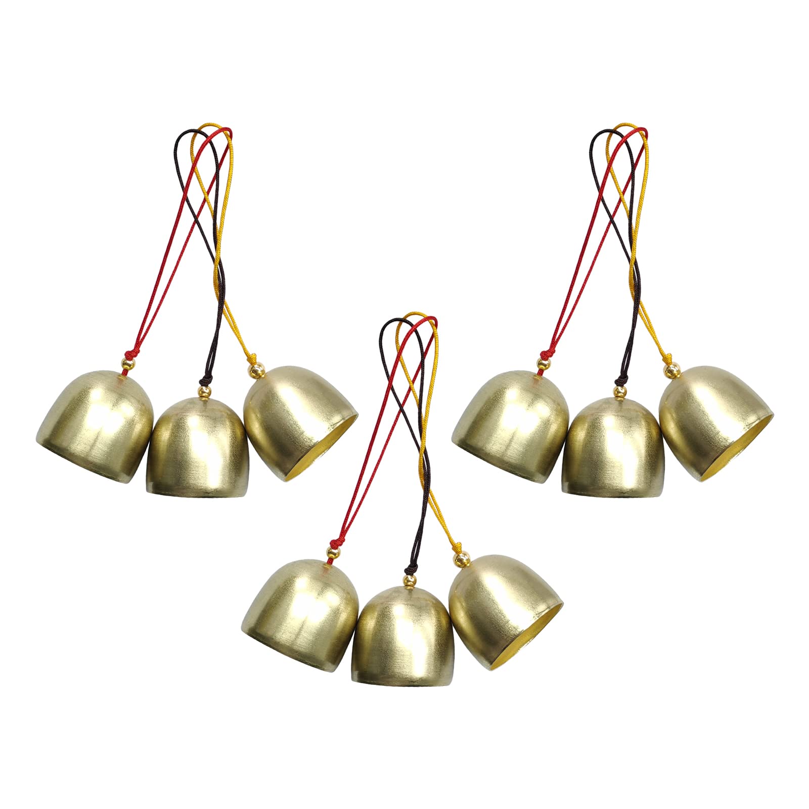 ZAYOIZY 9pcs Vintage Jingle Bells Gold Craft Bells Sweet Sound Brass Bell 1.1" Tinkling Bells for Christmas Crafts, Tree/Garlands Decorations