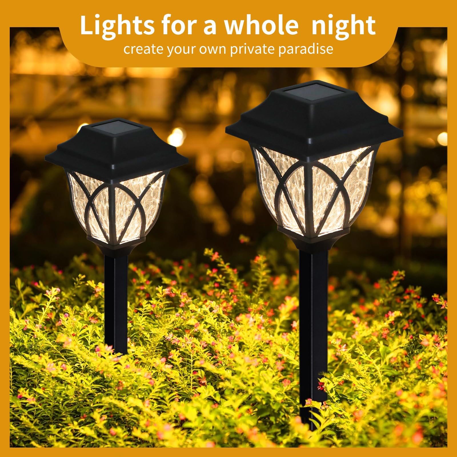 CYANPEX Solar Outdoor Lights, 6 Pack Solar Pathway Lights, LED Decorative Solar Lights Outside Waterproof, Yard, Landscape, Pathways, Walkways and Driveways