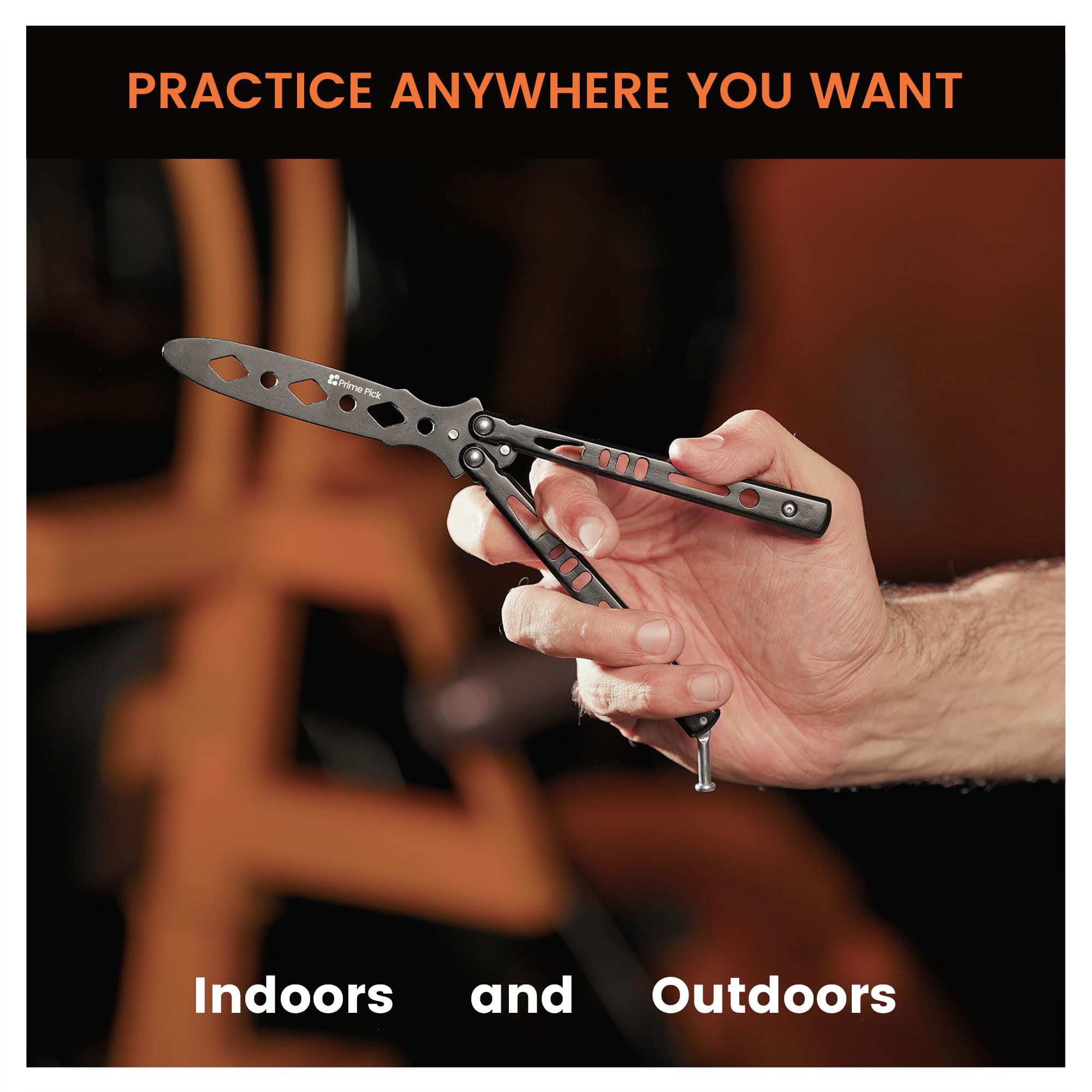 Butterfly Knife, Balisong Trainer Unsharpened Blade, 2 Practice Knives Set with Pouches Fully safe Not Real Blades