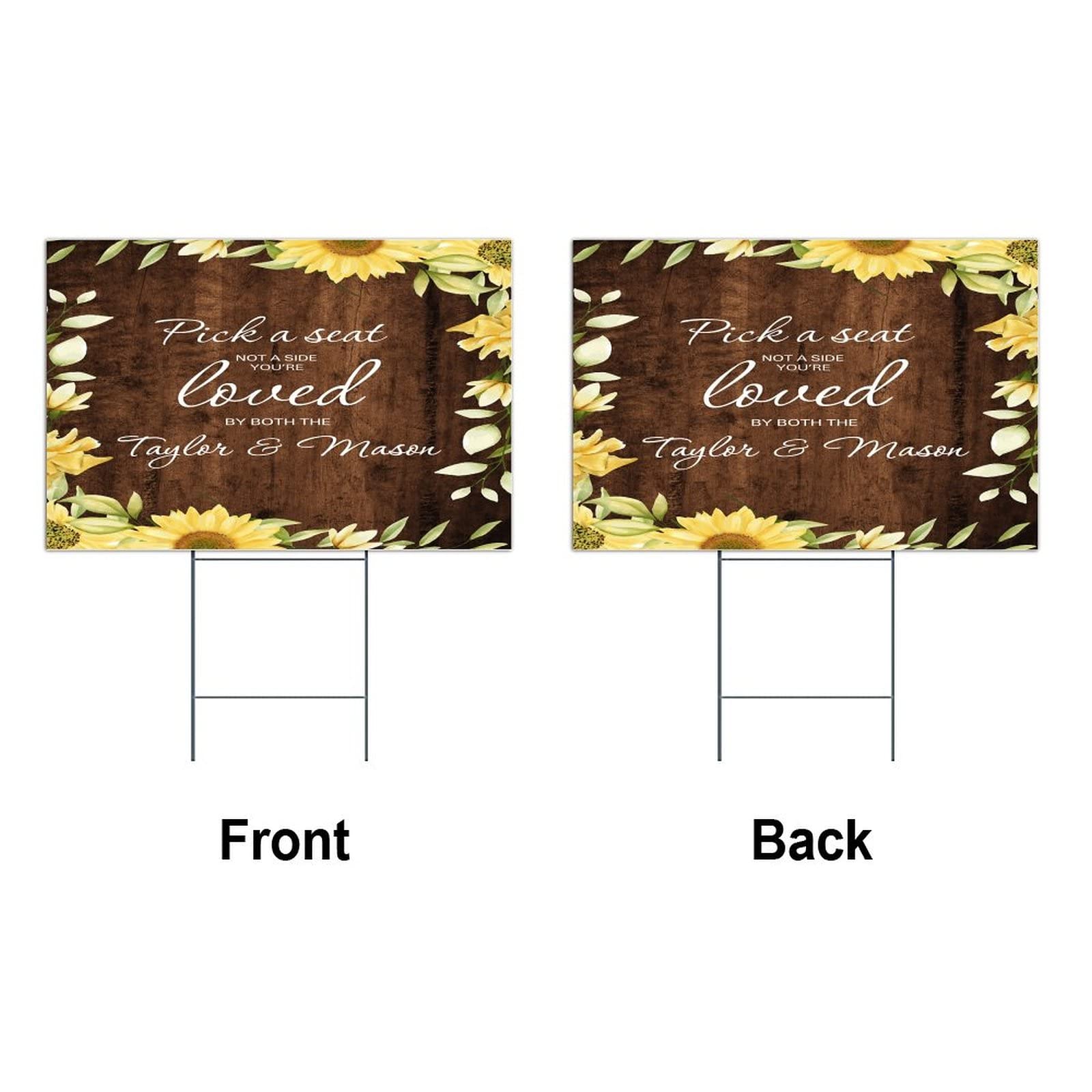 Autravelco Welcome to Our Wedding Lawn Signs with Stakes 12x18 Inch Display Date & Couple Name Customized Lawn Sign for House Rent Lawn Yard Decorations