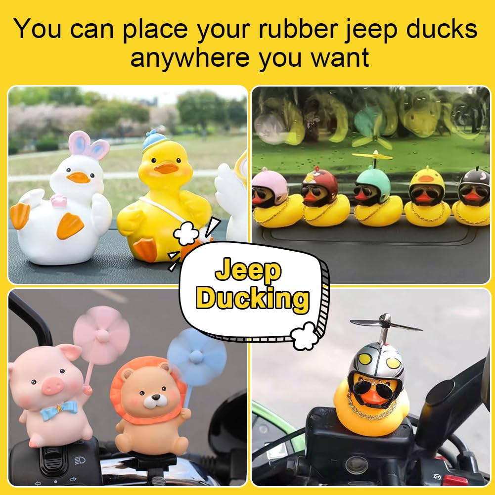 vsshe Duck Plug,10 Pack Jeep Duck Holder Dashboard Duck Jeep Lover Gift Sturdy Rubber Duck Mount with Double Sided Sticker for Jeep Dashboard and Mount Display(Excluding Rubber Duck) Black