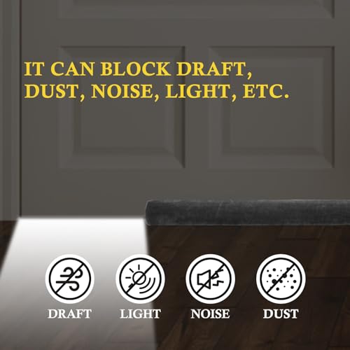 fowong Under Door Draft Stopper 30" to 38" Adjustable Door Noise Stopper for Bottom of Door, Triangle Door Soundproofing Draft Guard Double Side Sweep Seal Gap up to 1.7", Easy to Install Black