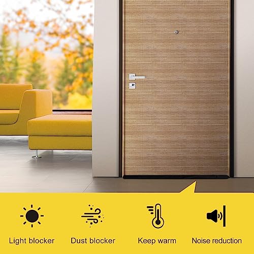 fowong Under Door Draft Stopper 30" to 38" Adjustable Door Noise Stopper for Bottom of Door, Triangle Door Soundproofing Draft Guard Double Side Sweep Seal Gap up to 1.7", Easy to Install Black