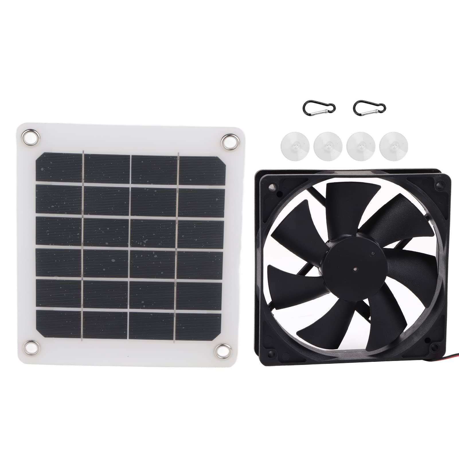 Solar Panel Fan Kit, 6V 10W Outdoor Solar Power Panel Exhaust Fan USB Charging, for Greenhouse Chicken Coop Shed Pet House, Ip65 Waterproof