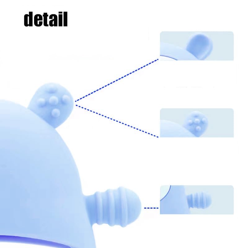 Baby Teething Toy, Silicone Baby Teether Toy for Babies, Hand Teether Pacifiers for Infants, Silicone Baby Mitten Teether for Soothing Teething Pain Relief, Baby Chew Toy (Blue)