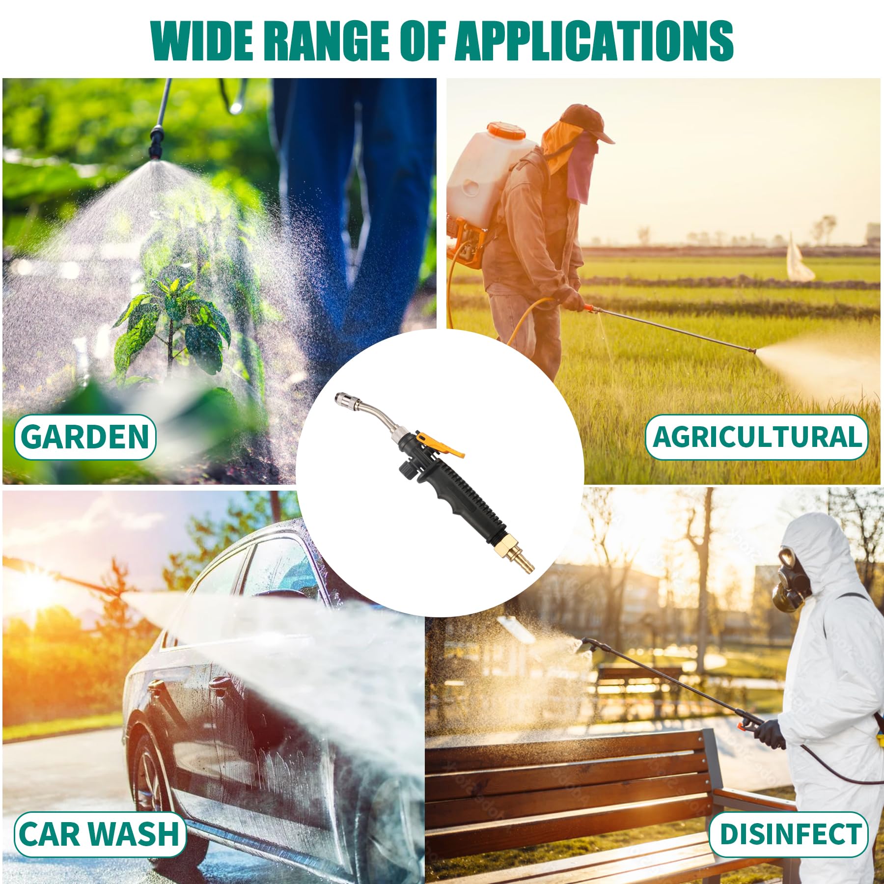 2 Pack 29'' Sprayer Wand Match 3/8'' & 1/4'' Hose, Stainless Steel Sprayer Wand with Shut off Valve, With Hose Quick Connector for Garden, Weed, Car Wash, Lawn etc