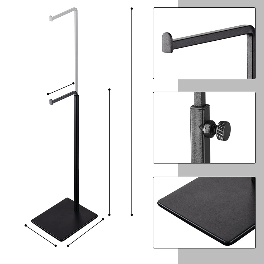 Elitnus Hanging Hook Bag Stand - Set of 2 Adjustable Height Black Handbag Display Stand Set