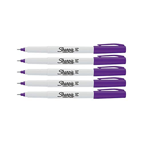 Sharpie ultra fine point permanent markers purple color / 5 Pcs. of Set
