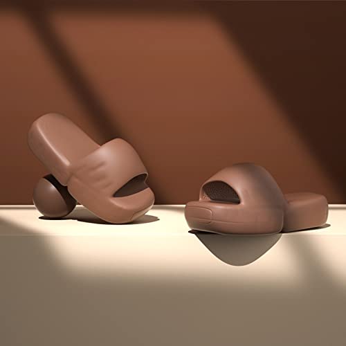Kreeqe Chocolate Pillow Bread slippers for Women and Men,Home Soft Cloud Slippers Summer Novelty Open Toe Slide Sandals Beach Pool Shower Shoes with Cushioned Thick Sole Platform