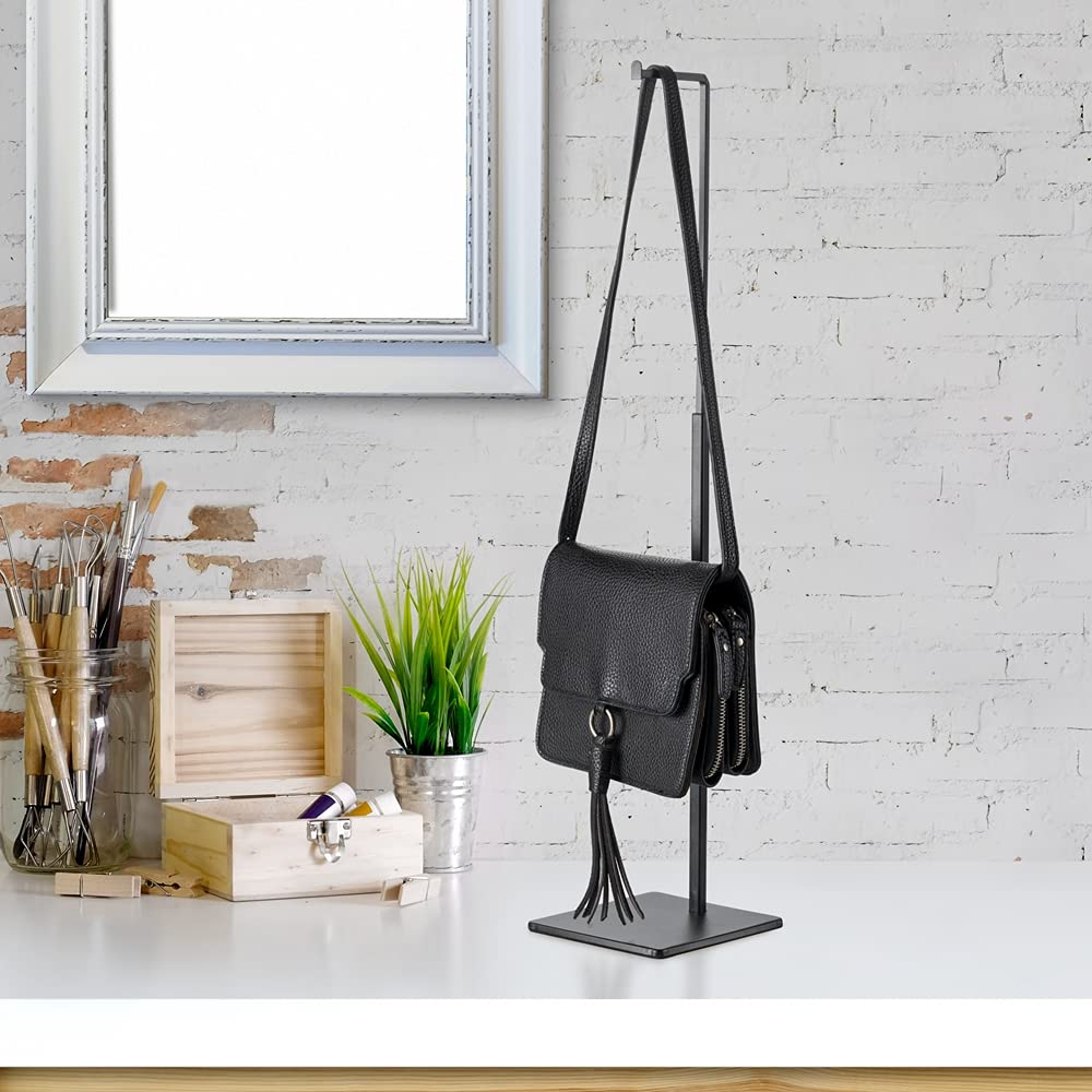 Elitnus Hanging Hook Bag Stand - Set of 2 Adjustable Height Black Handbag Display Stand Set