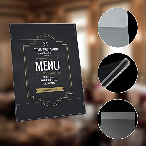 Acrylic Sign Holder 8.5 x 11, Clear Acrylic Sign Holder with 3M Tape, No Drilling Acrylic Wall Frame for Office, Home, Store, Restaurant(3 Pack)
