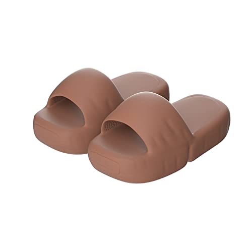 Kreeqe Chocolate Pillow Bread slippers for Women and Men,Home Soft Cloud Slippers Summer Novelty Open Toe Slide Sandals Beach Pool Shower Shoes with Cushioned Thick Sole Platform