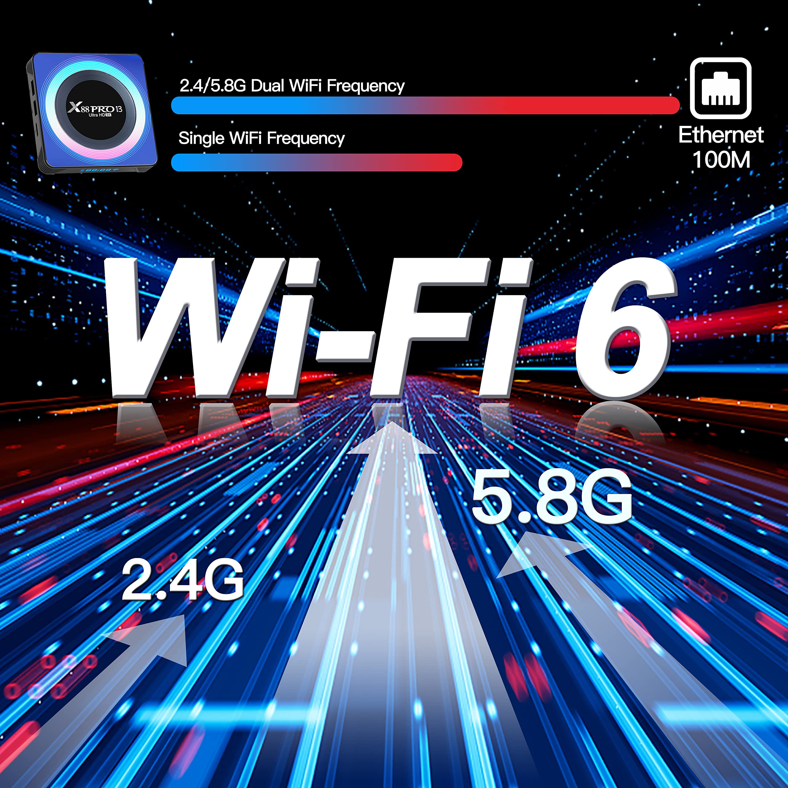 EASYTONE Android TV Box 13.0, 2025 Android TV Box 4GB RAM 64GB ROM RK3528 Chipest 8K TV Boxes Support BT5.0 WIFI6 2.4G 5.8G Dual WiFi 3D H.265 Smart TV Boxes