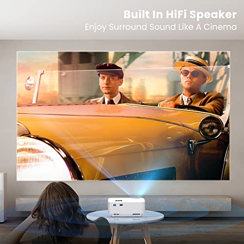 VYSER Projector, 7500L Outdoor Portable Projector with WiFi, 240" Display Full HD 1080P Home Theater Movie Projector, Wireless Smart Connection Compatible with Phone/TV Stick/USB/HDMI/VGA/AV/SD