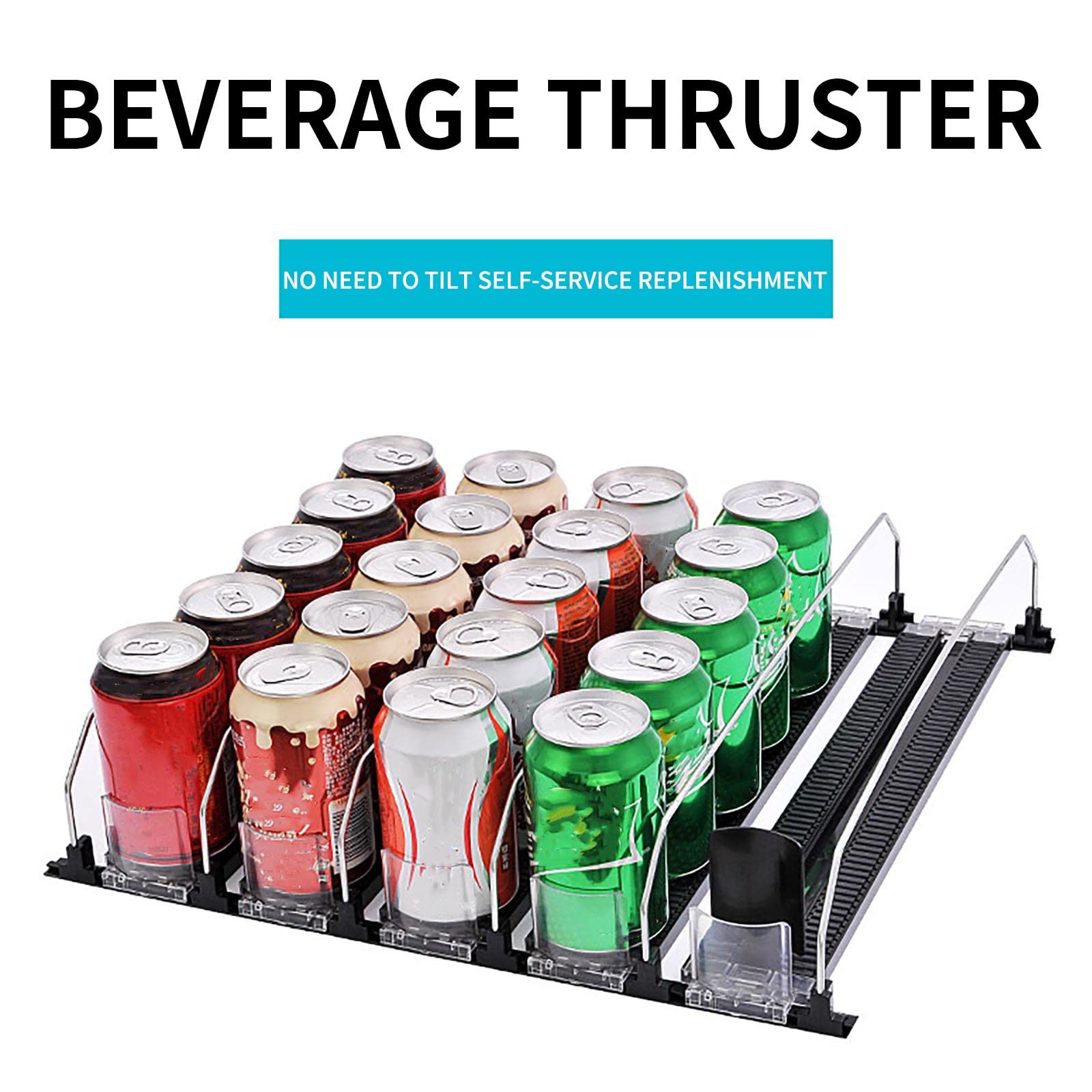 Drink Organizer,upermarket Freezer Beverage Pusher, Refrigerator Beverage Shelf Beverage Automatic Pusher