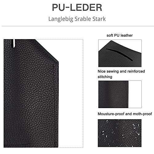 JanYoo Tissue Box Cover,Rectangle PU Leather Tissue Box Holder - Decorative Holder/Cover for Bathroom Vanity Countertop, Night Stands, Office Desk & Car 24X12.5X12.5cm - Black