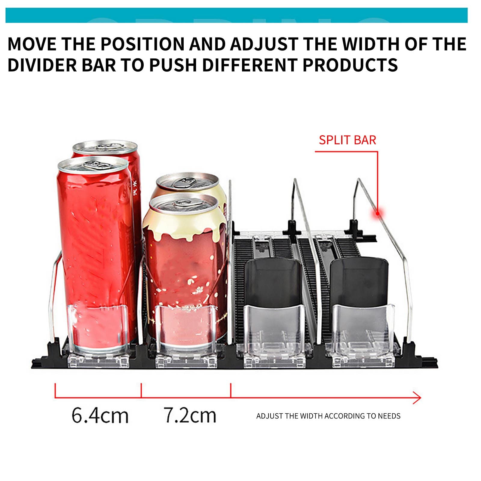Drink Organizer,upermarket Freezer Beverage Pusher, Refrigerator Beverage Shelf Beverage Automatic Pusher