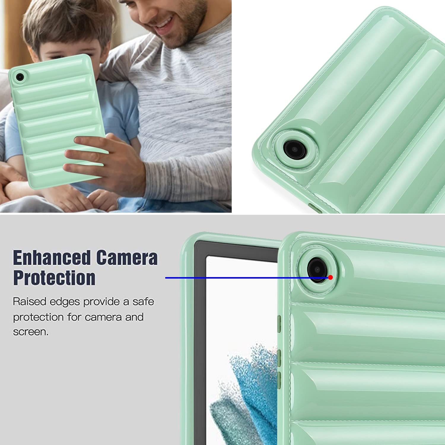Tablet Case Cover Tablet Case Compatible with Samsung Galaxy Tab A8 10.5 inch 2021 (SM-X200/X205),Ultra Thin Lightweight Full Protective Cover Drop-Proof Shock-Proof Case for Tablet (Color : Green)