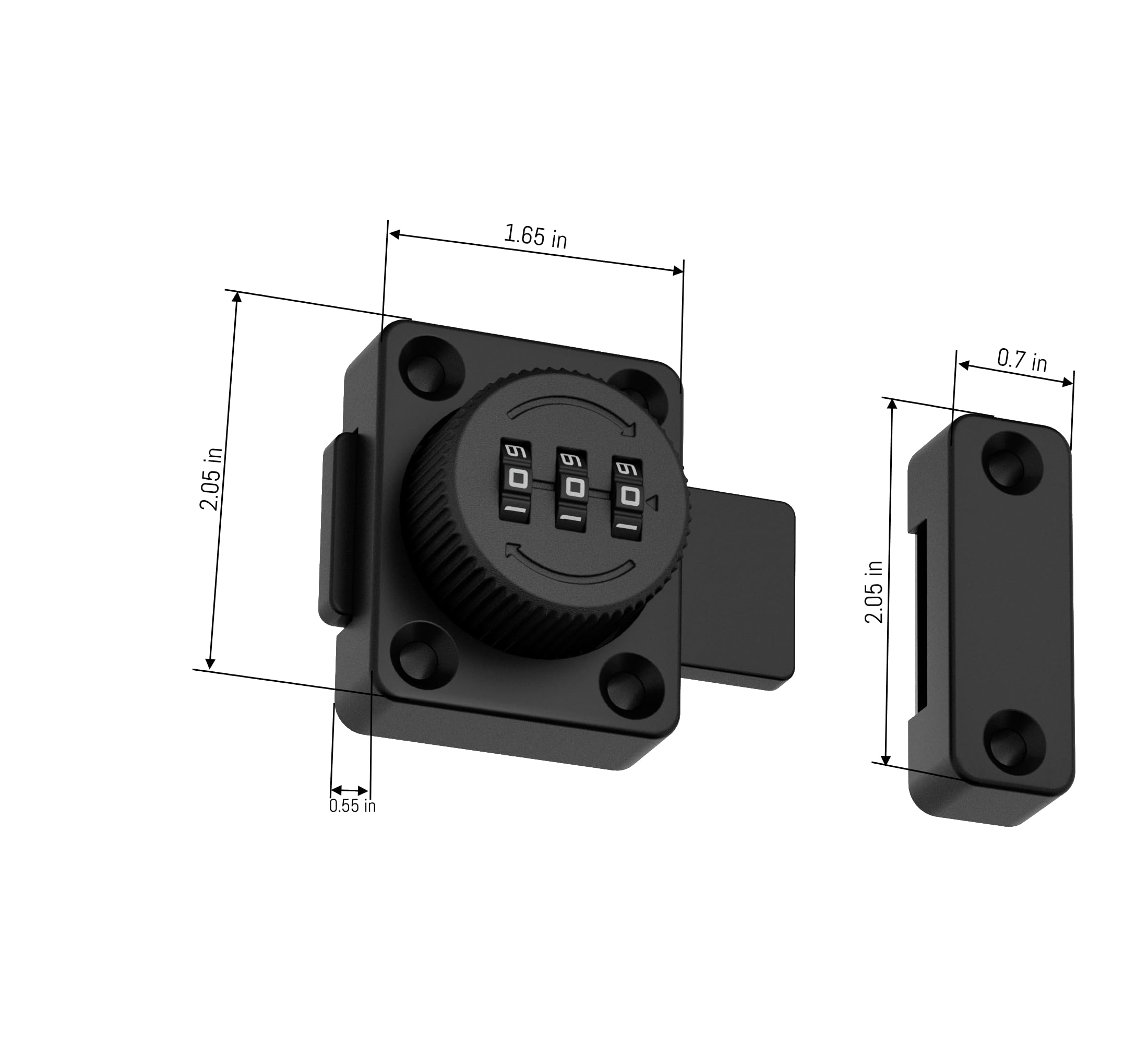 Zinc Alloy Keyless Combination Lock for Cabinet Doors Mechanical 3-Digit Passcode Safety Lock Black