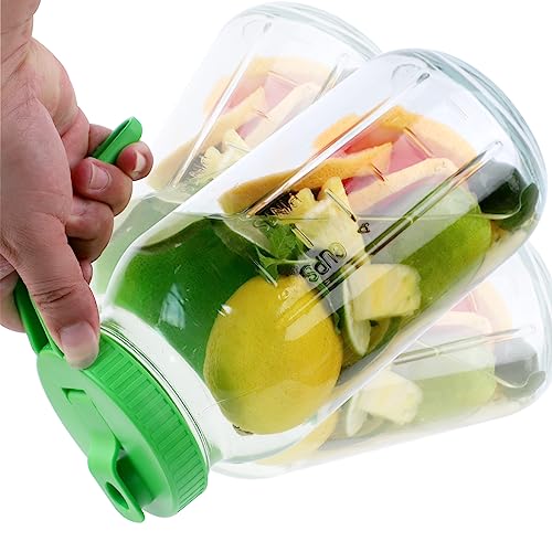 GMDREUT Mason Jar Pour Spout Lids With Handle Wide Mouth Mason Jar Pitcher Lid With Flip Cap Airtight And Leak Proof, Turns your Mason Jar into Pitcher (Jar Not Included)