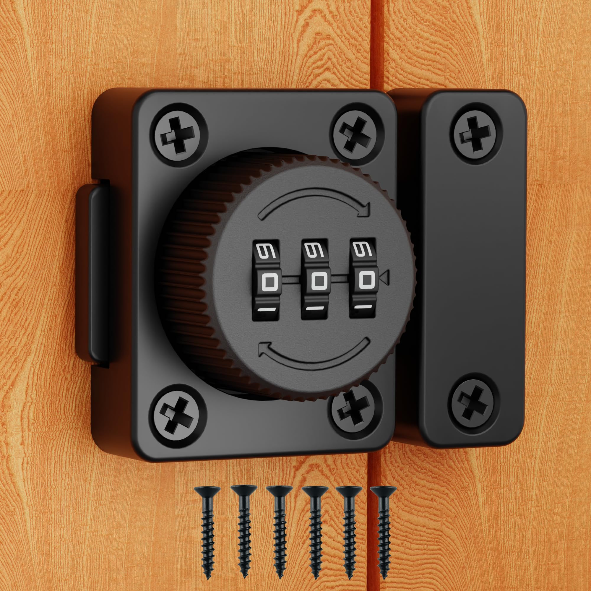 Zinc Alloy Keyless Combination Lock for Cabinet Doors Mechanical 3-Digit Passcode Safety Lock Black