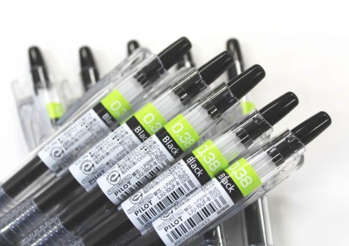 Pilot Juice Retractable Premium Gel Ink Roller Ball Pens, Ultra Fine Point,-0.38mm- Black Ink,-value Set of 10