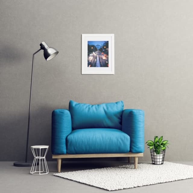 iDecorlife 16x20 White Picture Frames - Extra Thick Tempered Glass and Real Wood 11x14 Picture Frame with Mat or 16x20 Frame Without Mat - Wall Mounting Ready Real Wood Photo Frame