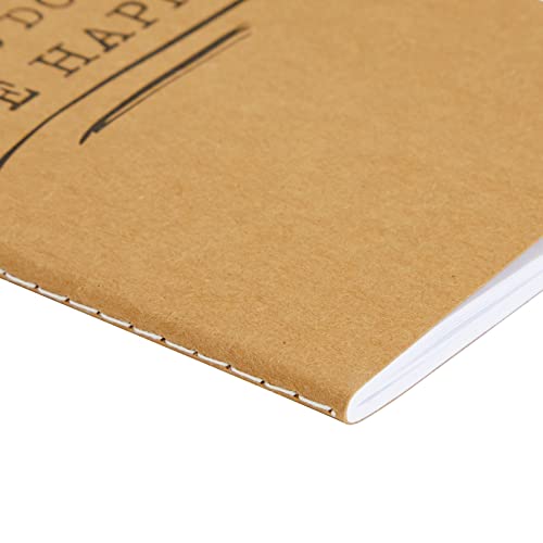 12 Pack A6 Kraft Paper Notebooks, Happy Journal for Kids, Teens, and Girls, 80 Lined Pages (4 x 5.75 In)