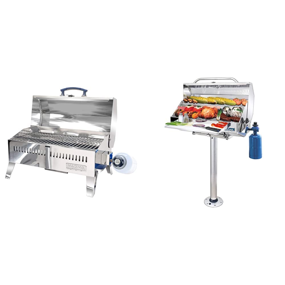 Magma Products Cabo Gas Grill + Double Locking Stowable Pedestal Mount