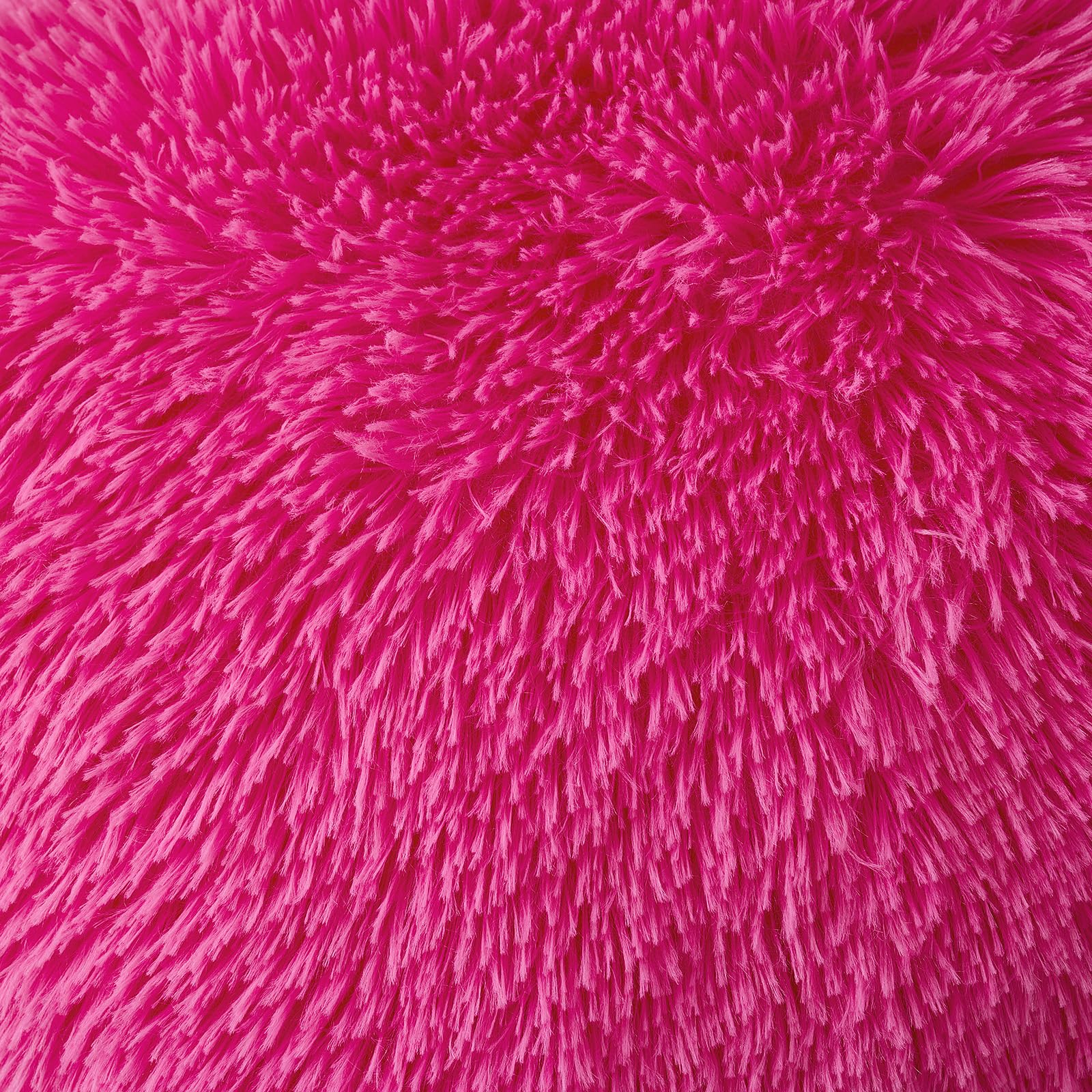 ANRODUO Pack of 2 Hot Pink Throw Pillow Covers Luxury Fluffy Pillows Faux Fur Decorative Pillows Plush Cushion Case Fuzzy Mongolian Merin Style for Bed Couch Sofa Living Room Spring Decor 18x18 Inch
