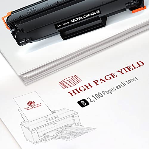 Toner Kingdom Compatible Toner-Cartridge Replacement for HP 78A CE278A 278A CE278AC 78 278 Toner Use for HP Laserjet Pro M1536dnf Laserjet Pro P1606dn M1536 P1566 P1560 P1606 Printer (Black, 4 Pack)