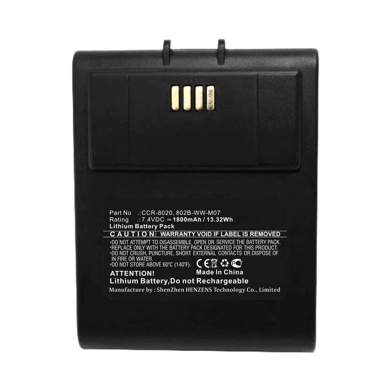 Synergy Digital Credit Card Reader Battery, Compatible with VeriFone M50 Credit Card Reader, (Lithium, 7.4V, 1800mAh) Ultra High Capacity, Replacement for VeriFone CCR-8020 Battery