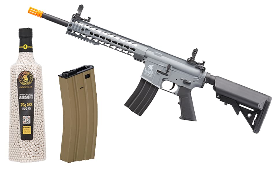 Extra 300 Round Airsoft Magazine & Extra 5100 Rounds 0.20g BBS - Lancer Tactical Gen 2 M4 Airsoft Carbine Polymer